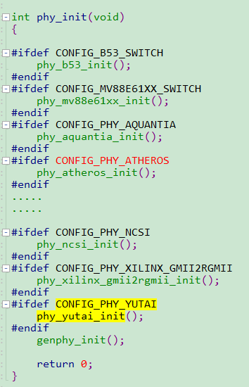 在U-Boot中启用PHY